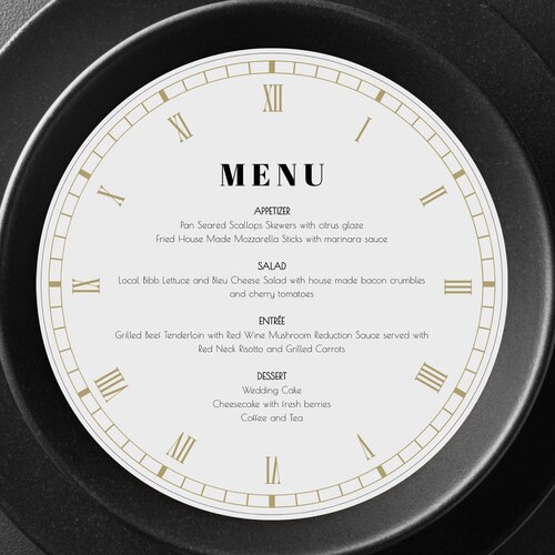 DAISY Clock Menu Template Art Deco Menu Printable Gold | Etsy