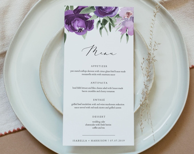 Wedding Menu Rehearsal Dinner Menu Birthday Graduation Rehearsal ...