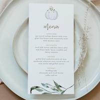 Pumpkin Menu Card, Fall Pumpkin Menu Template, Pumpkin Menu, Printable ...