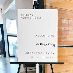 Minimalist Graduation Party Welcome Sign Template Modern - Etsy