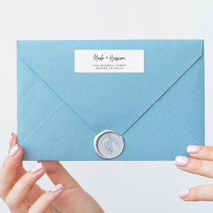 MARLO Modern Wedding Address Label Template, Contemporary Wedding ...