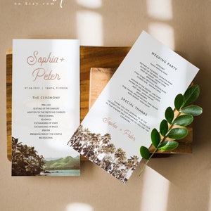 NANI Vintage Hawaii Wedding Program Template, Tropical Wedding Order of ...