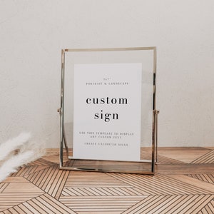 JANA Minimalist Custom 5x7 Sign Template Printable - Etsy