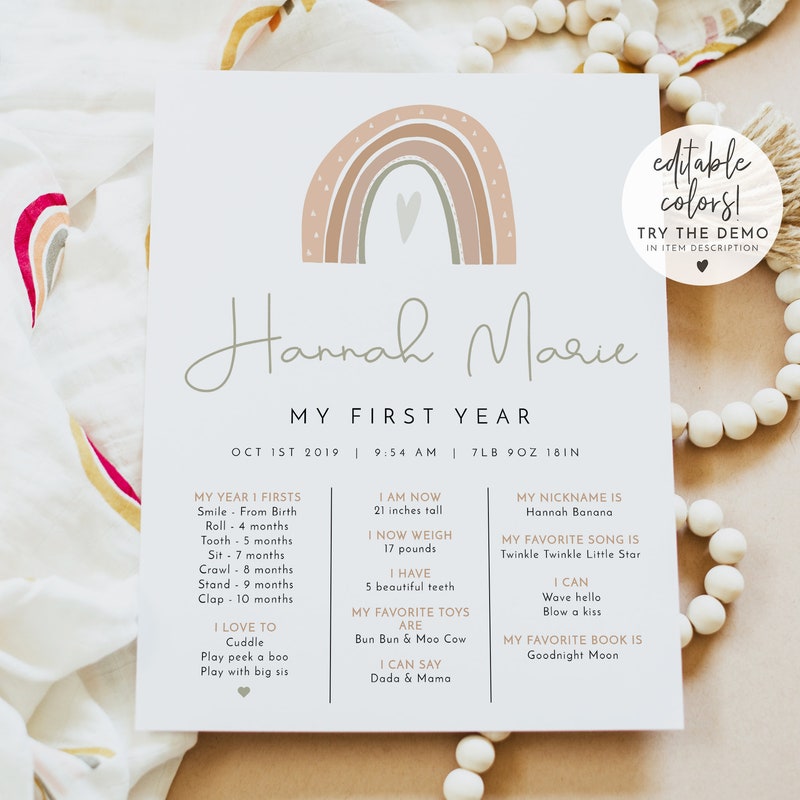 Neutral Rainbow Party Decor - Etsy