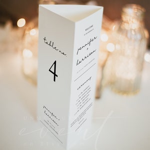 PETRA Trifold Table Number Template, Triangle Table Menu Template ...