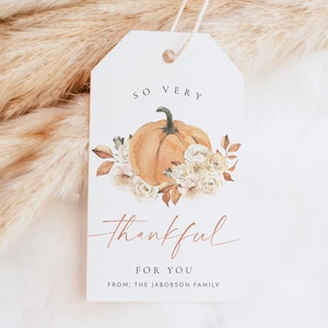BLAIR PRINTED + SHIPPED so Very Thankful for You Gift Tag, Thanksgiving ...