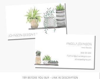 Plant business card | Etsy