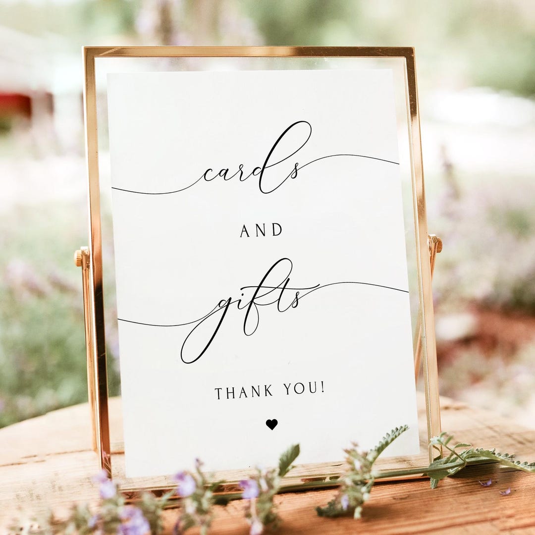 Cards and Gifts Sign, Gifts Sign Printable, Wedding Gifts Sign, Modern ...