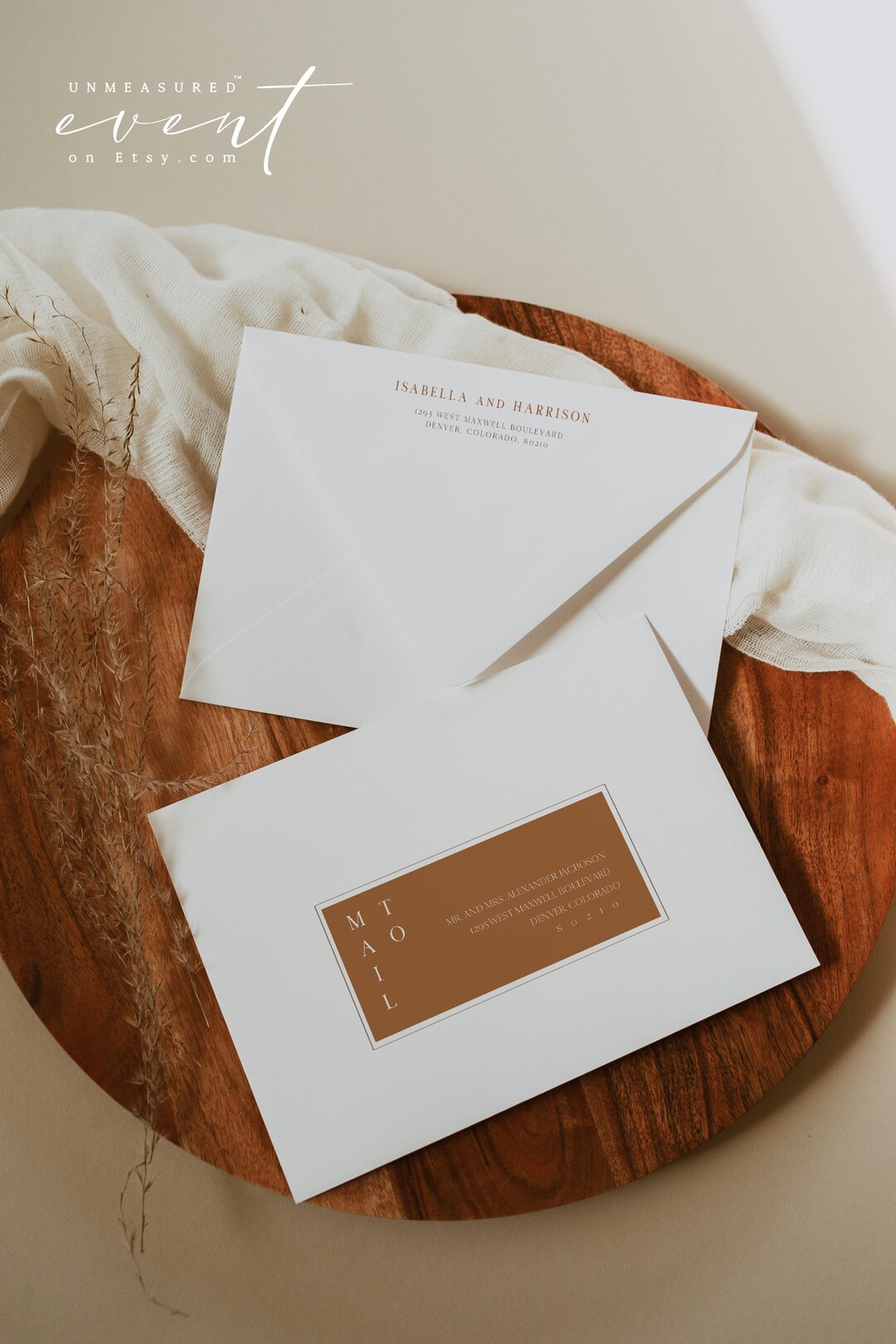 MIA Burnt Orange Wedding Envelope Template, Terracotta Wedding Envelope ...
