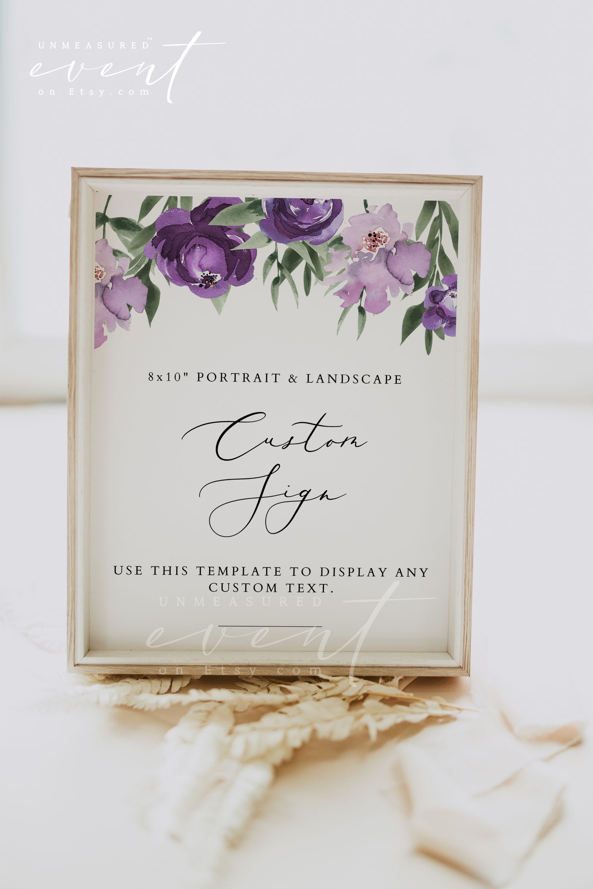 LILAH Purple Wedding Custom Sign Template Lavender Wedding - Etsy