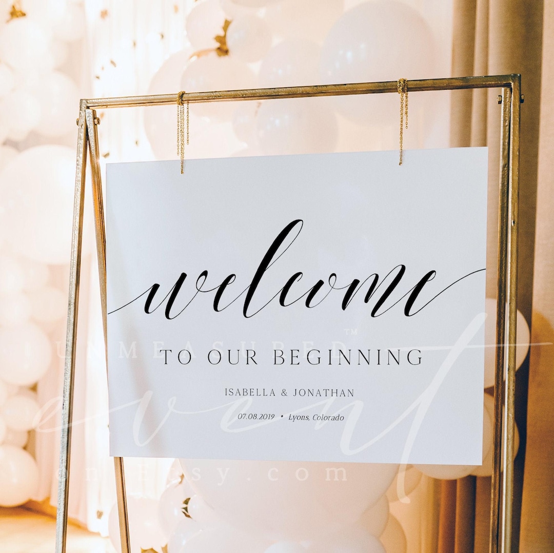 Minimal Wedding Welcome Sign Template, Modern Wedding Welcome Sign ...