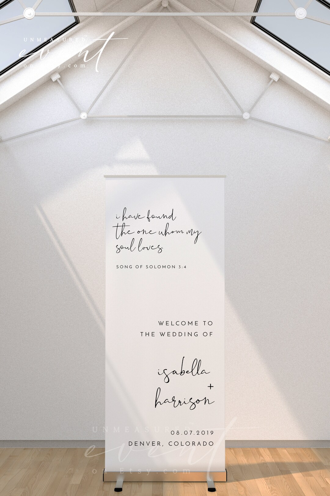 ADELLA Minimalist Long Wedding Welcome Banner, Wedding Welcome Sign ...