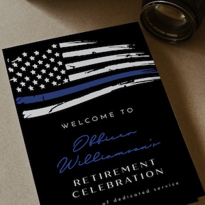 POLICE Retirement Program Template, Folded Retirement Program Printable ...