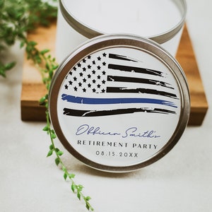 POLICE Round Sticker Template, Thin Blue Line Favor Sticker Printable ...