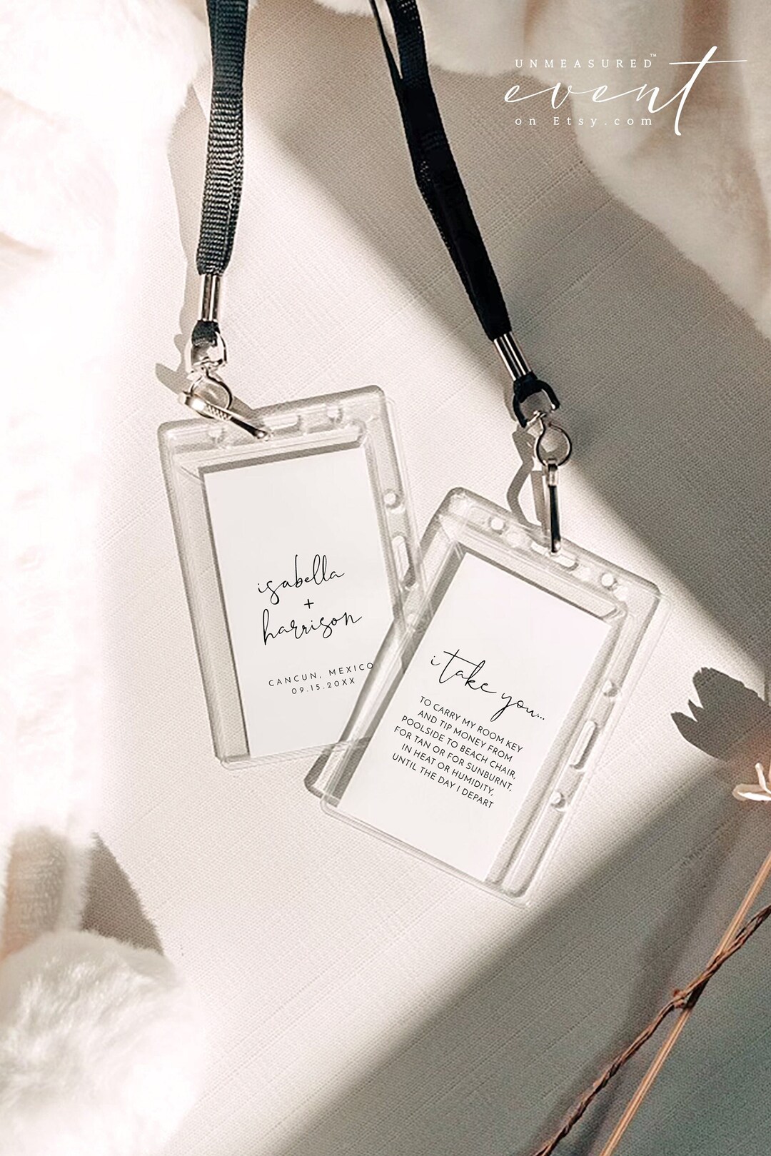 ADELLA Minimalist Room Key Card Tag Template, Printable Tropical Key ...