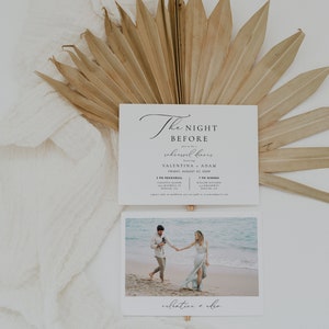 Minimalist Rehearsal Dinner Invitation Template, Horizontal Rehearsal ...