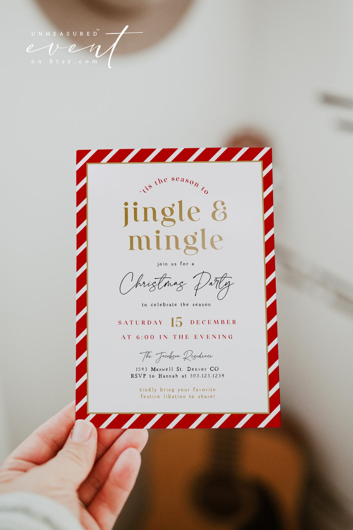 MERI Festive Jingle and Mingle Holiday Party Invitation Template ...