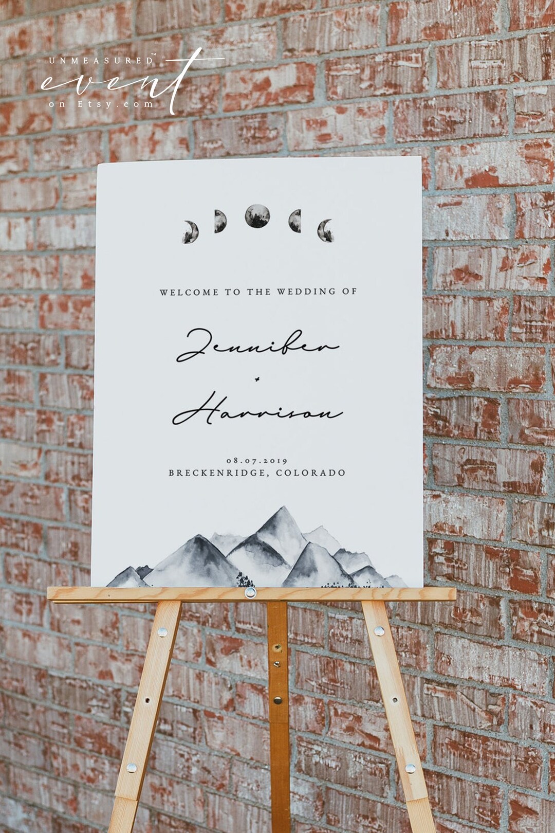 DENALI Mountain Wedding Welcome Sign Moon Phase Wedding - Etsy