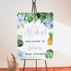 LALANI Aloha Baby Shower Welcome Sign Template, Luau Baby Shower ...