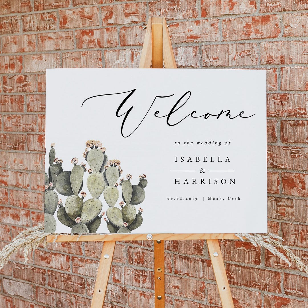 Cactus Wedding Welcome Sign Template, Desert Wedding Welcome Sign ...