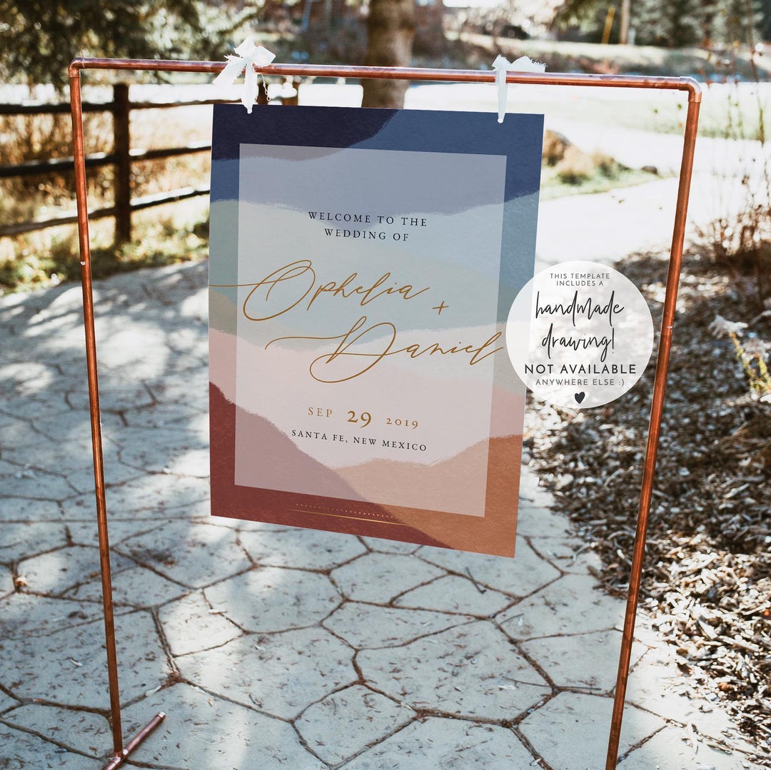Southwestern Wedding Welcome Sign Template, Desert Wedding Welcome ...