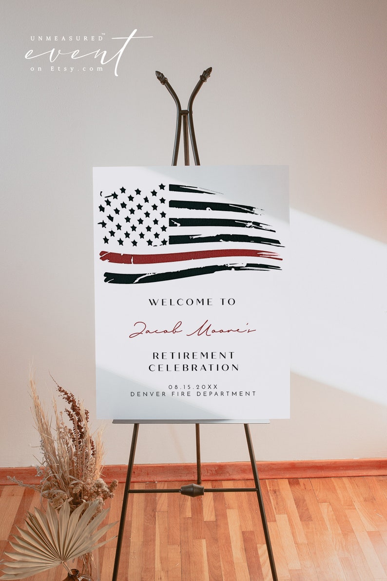 Fire Department Retirement Welcome Sign Template Fireman Sign | Etsy