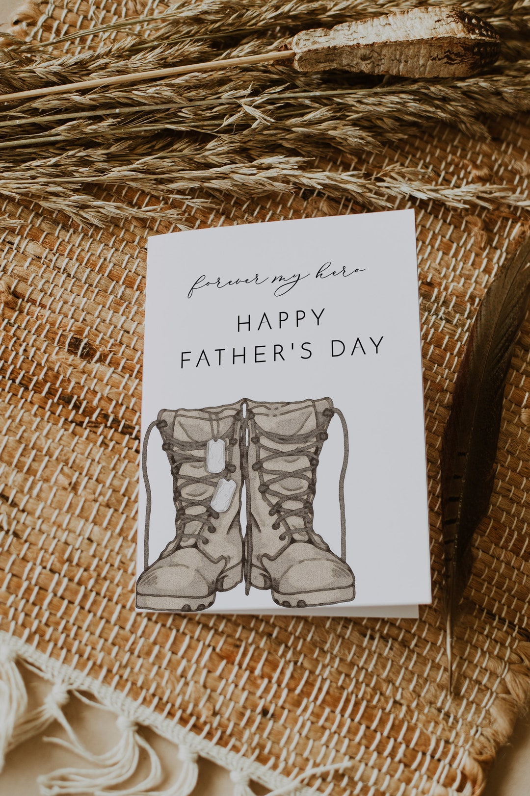 Military Father's Day Card Template, Police Father's Day Card Printable ...
