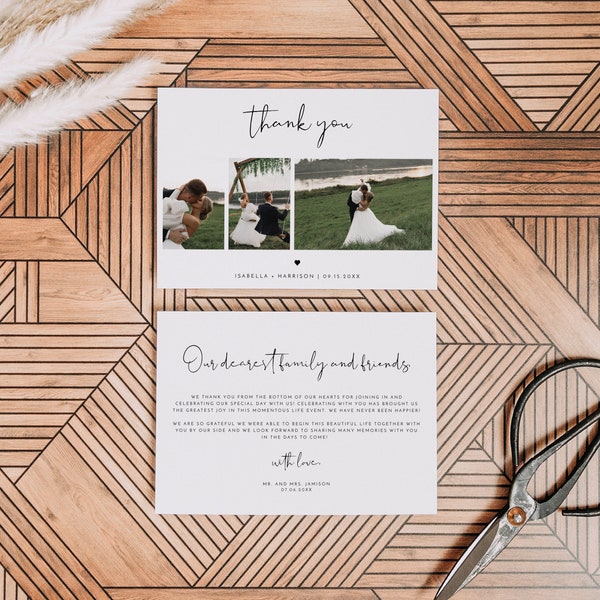 Horizontal Thank You Card - Etsy