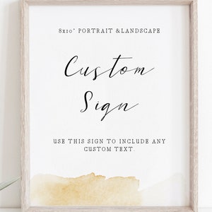 NOLA Yellow Watercolor 8x10" Custom Sign Template, Yellow Wedding Signs ...