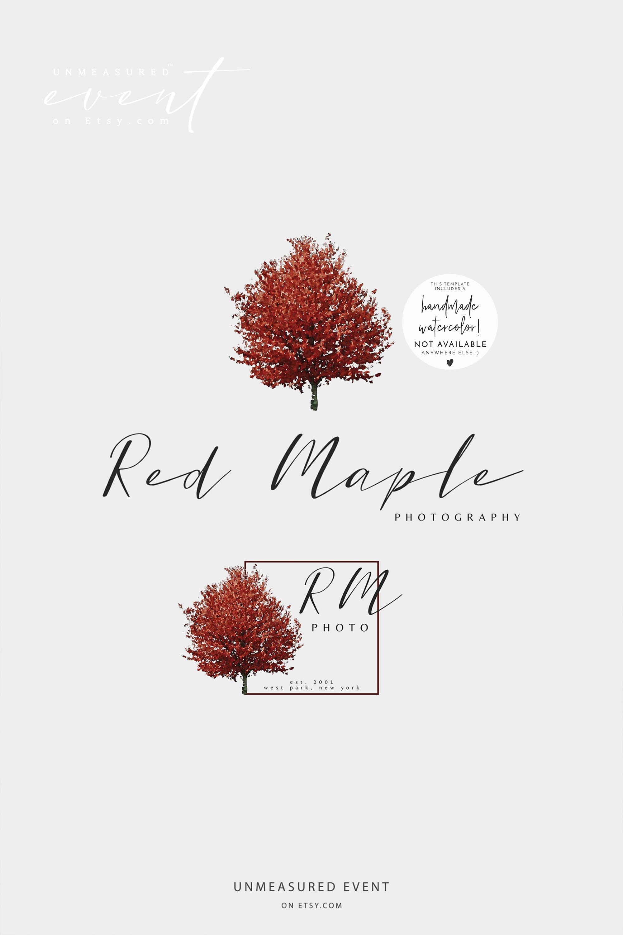 WREN Red Maple Logo Template Tree Logo Design Photography | Etsy