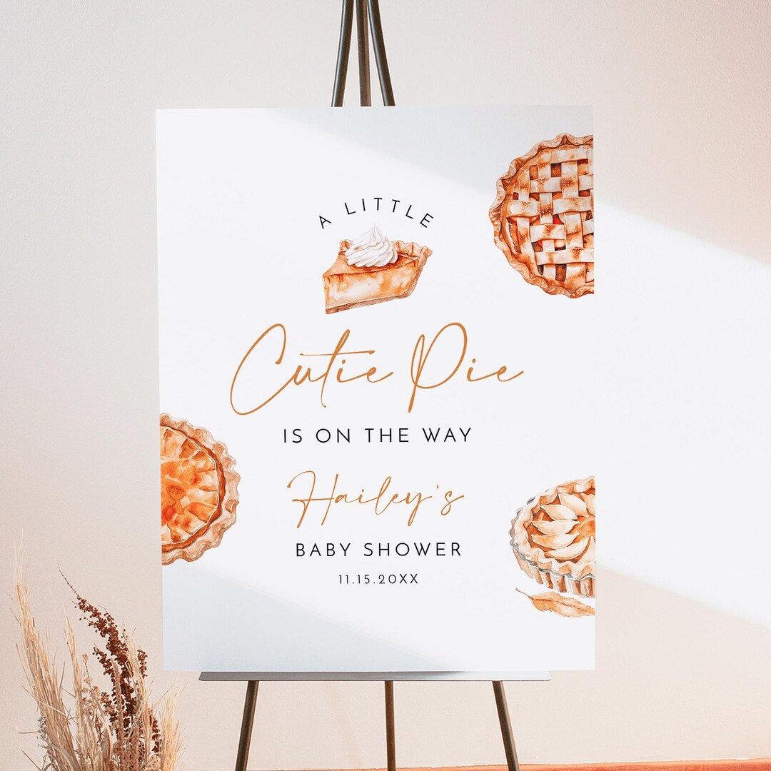 MABEL Little Cutie Pie Baby Shower Welcome Sign Template, Fall Baby ...