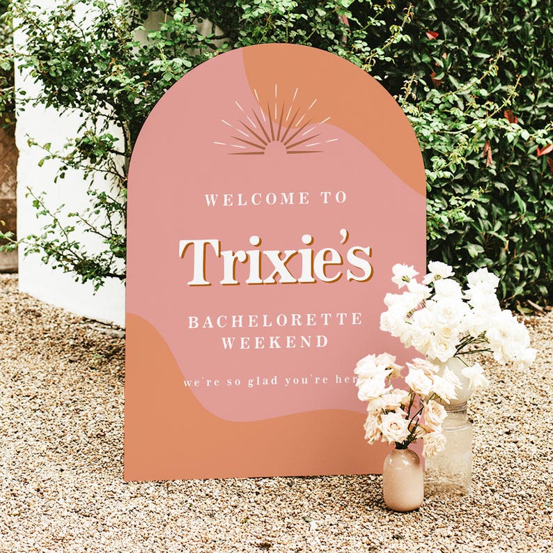 PRINTED + SHIPPED Retro Bachelorette Welcome Sign, 70's Themed ...