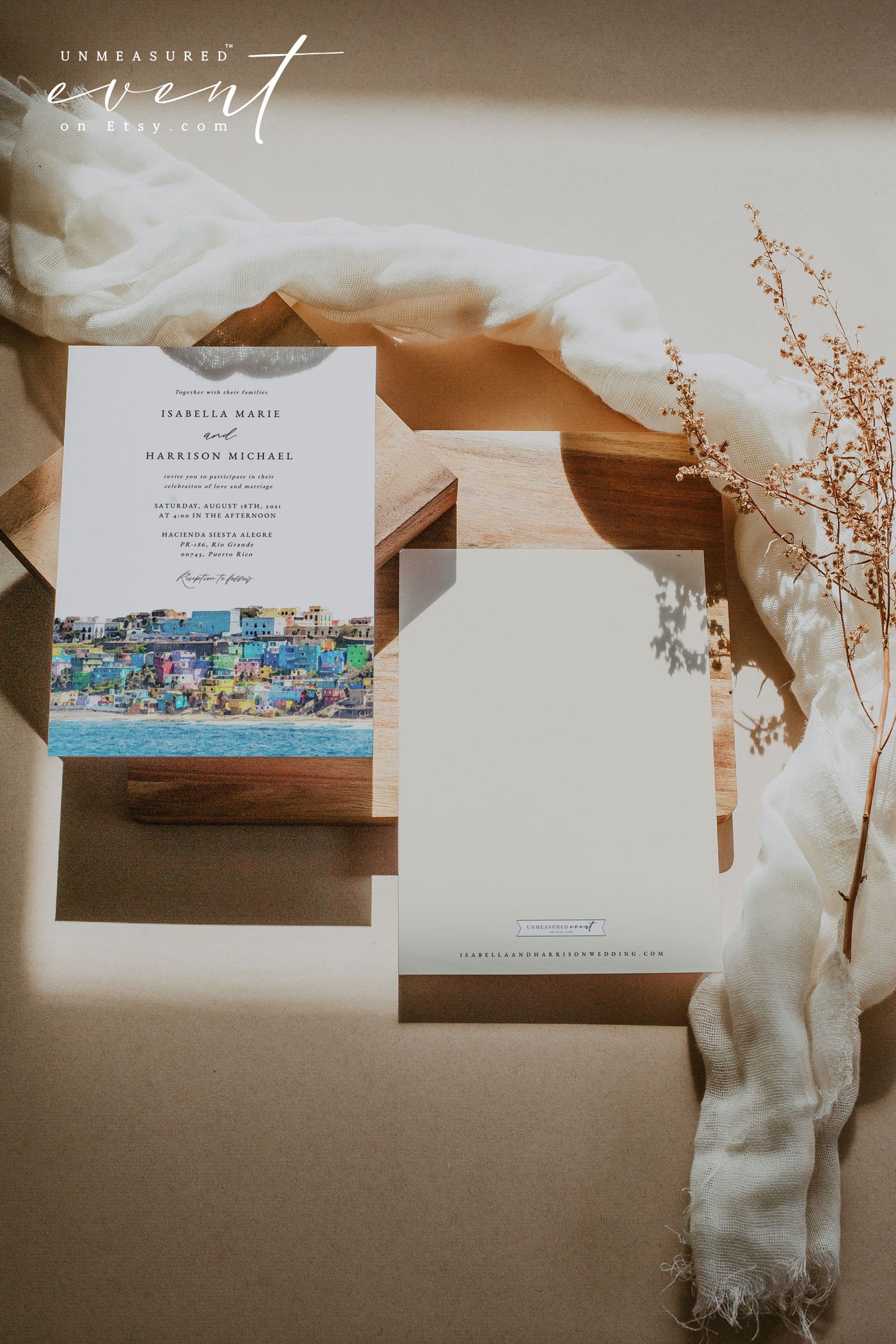 Puerto Rico Wedding Invitation Template Suite San Juan | Etsy