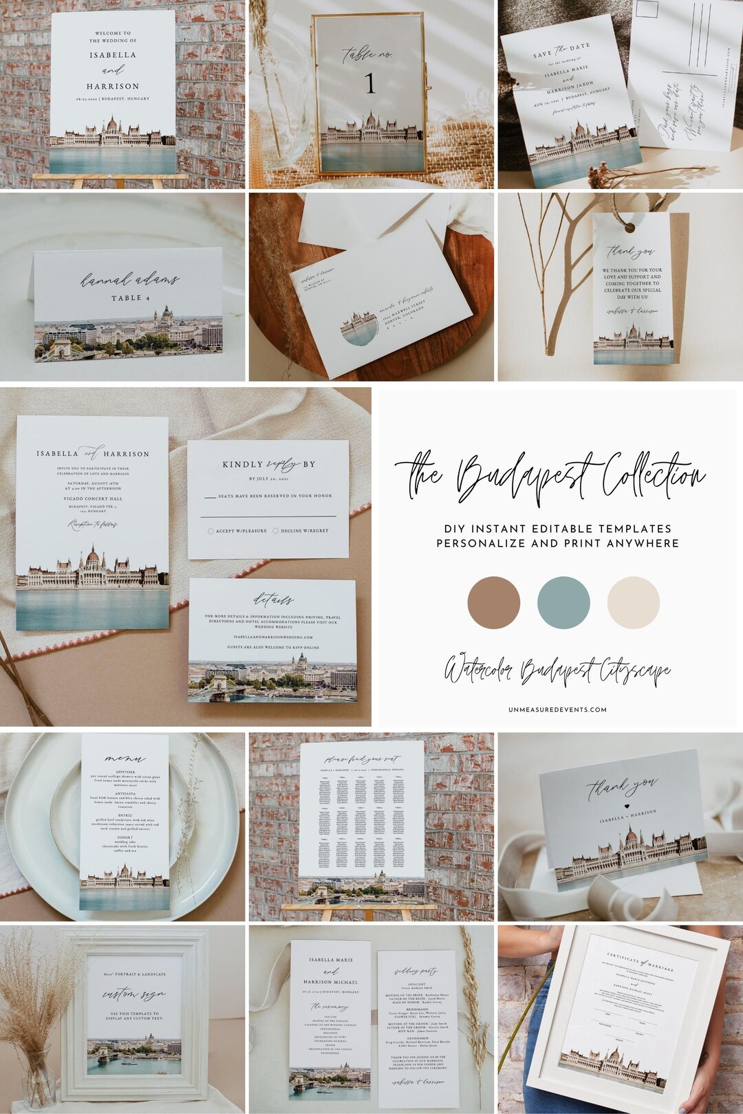 Budapest Wedding Bundle, Budapest Wedding Invitation Kit, Printable ...