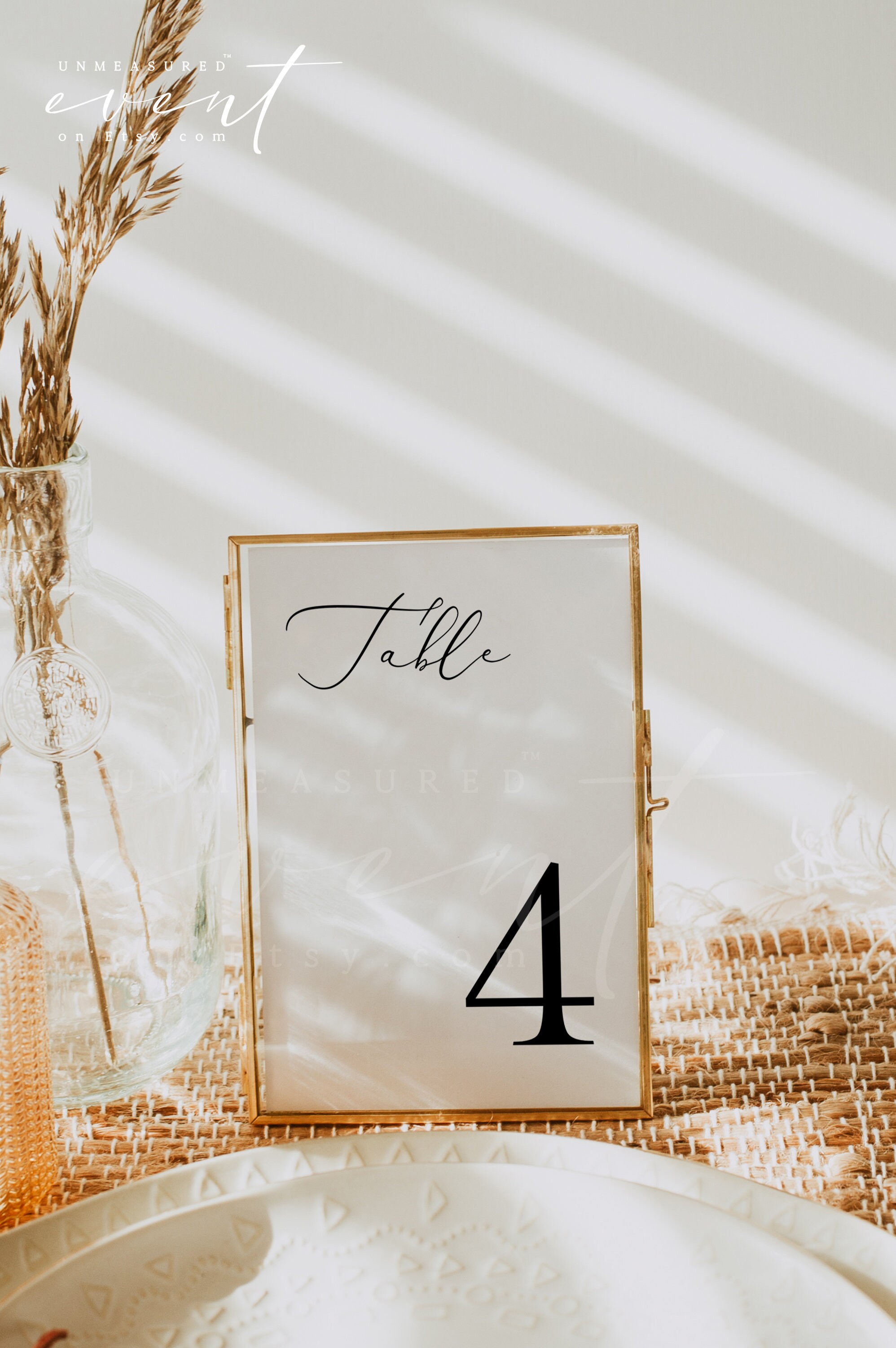 EVELYN Minimalist Table Number Template Elegant Wedding Table | Etsy