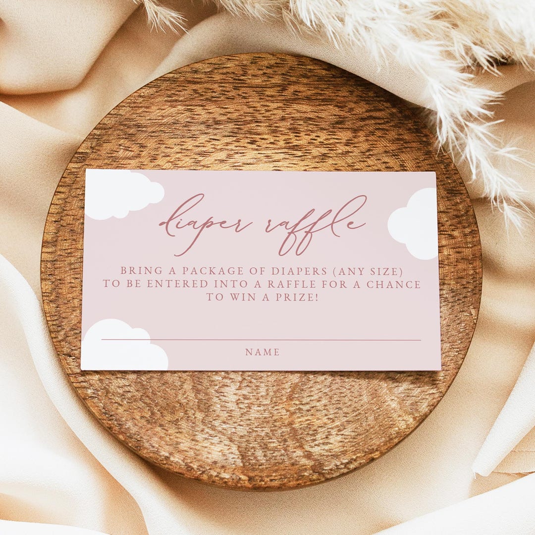 CAPRICE Diaper Raffle Ticket Template, Cloud Nine Baby Shower Diaper ...