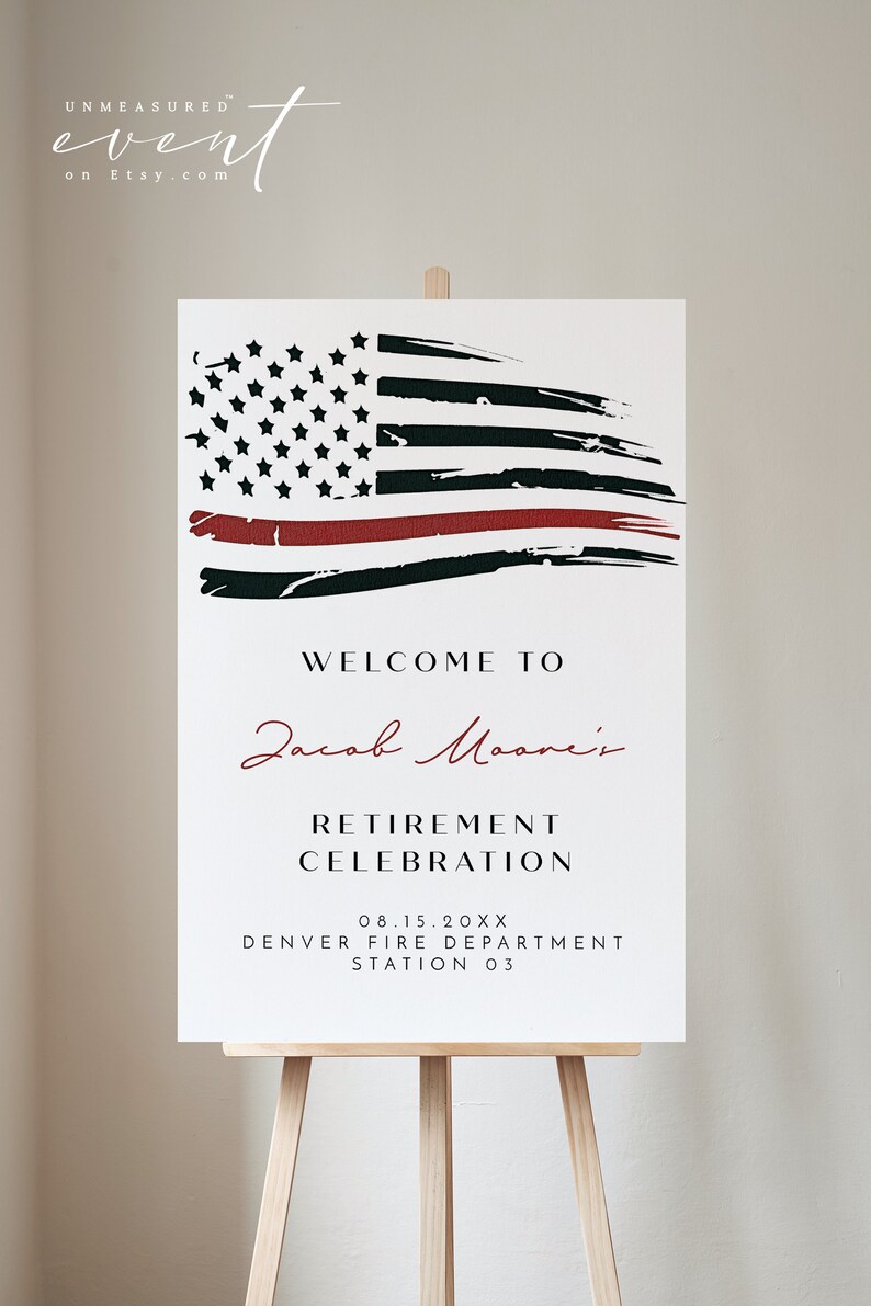 Fire Department Retirement Welcome Sign Template Fireman Sign - Etsy