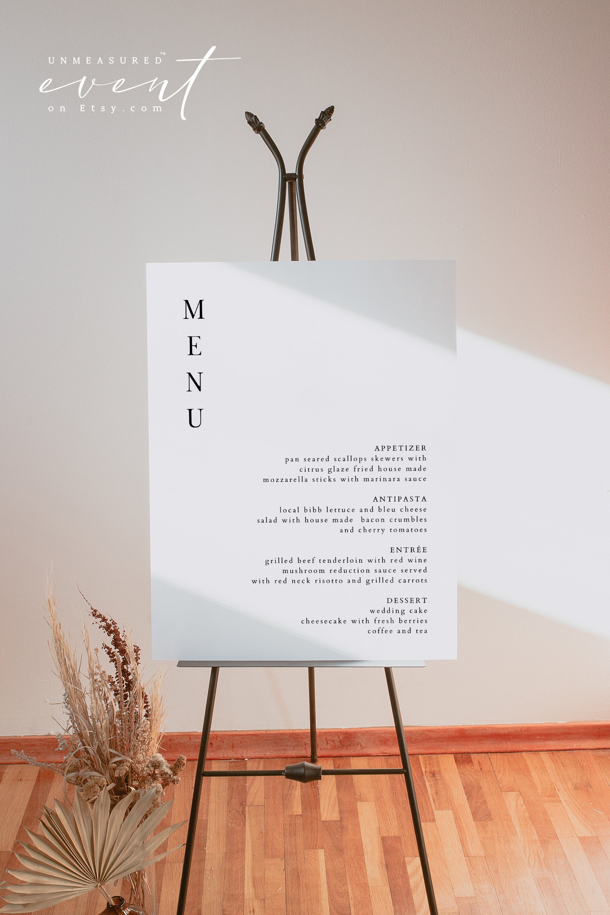HARPER Dinner Menu Sign Template Minimalist Menu Poster Menu | Etsy