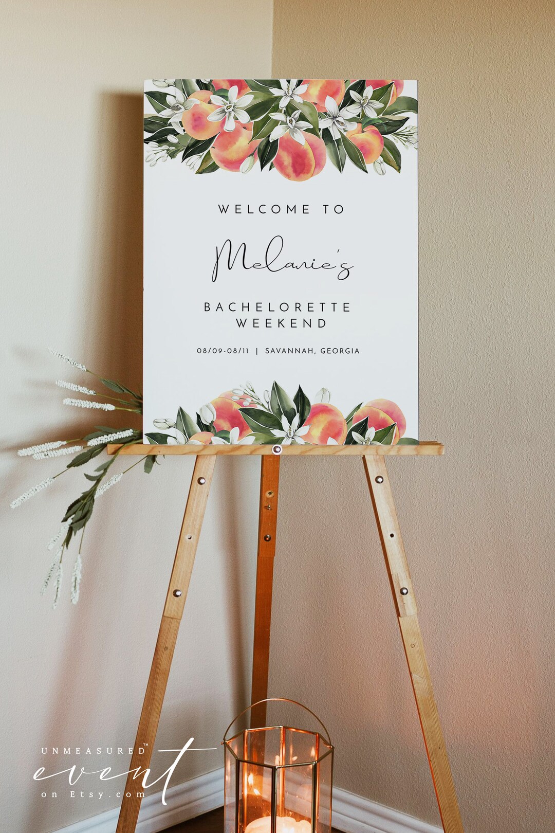 SAVANNAH Peach Bachelorette Welcome Sign Template, Georgia Peach ...