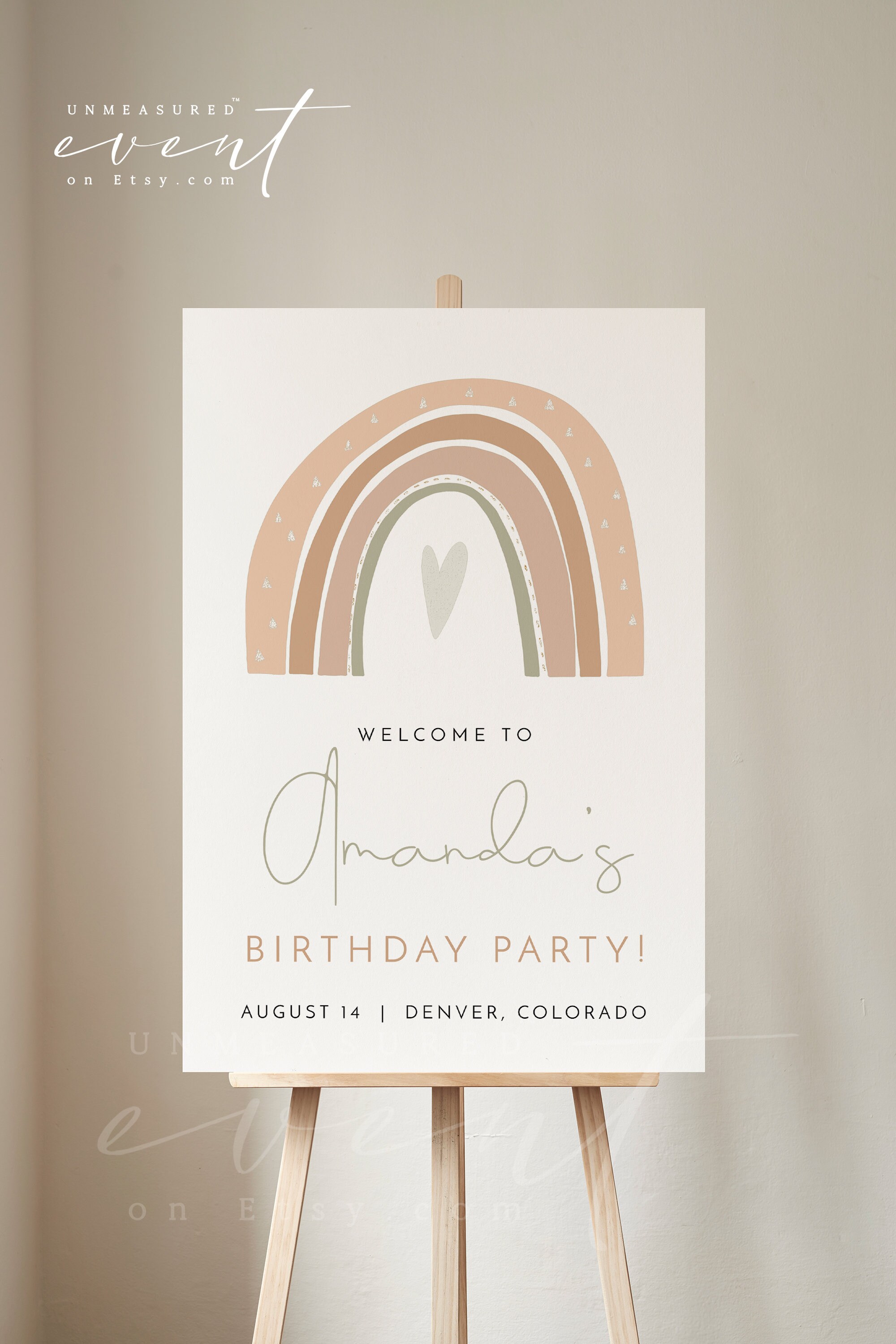 GITA Rainbow Baby Shower Welcome Sign EDITABLE COLORS | Etsy