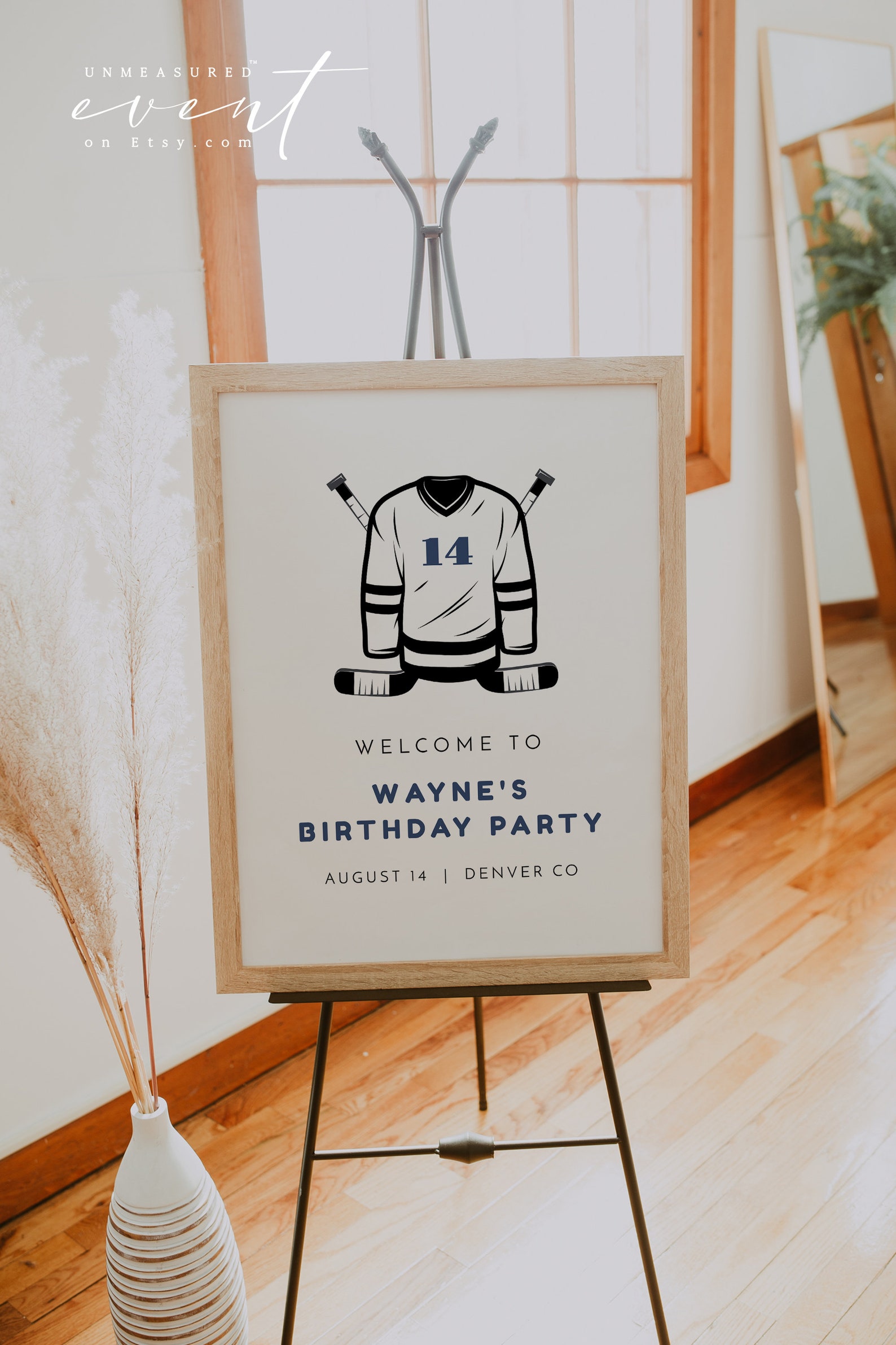 WAYNE Birthday Welcome Sign Template Hockey Birthday Party - Etsy