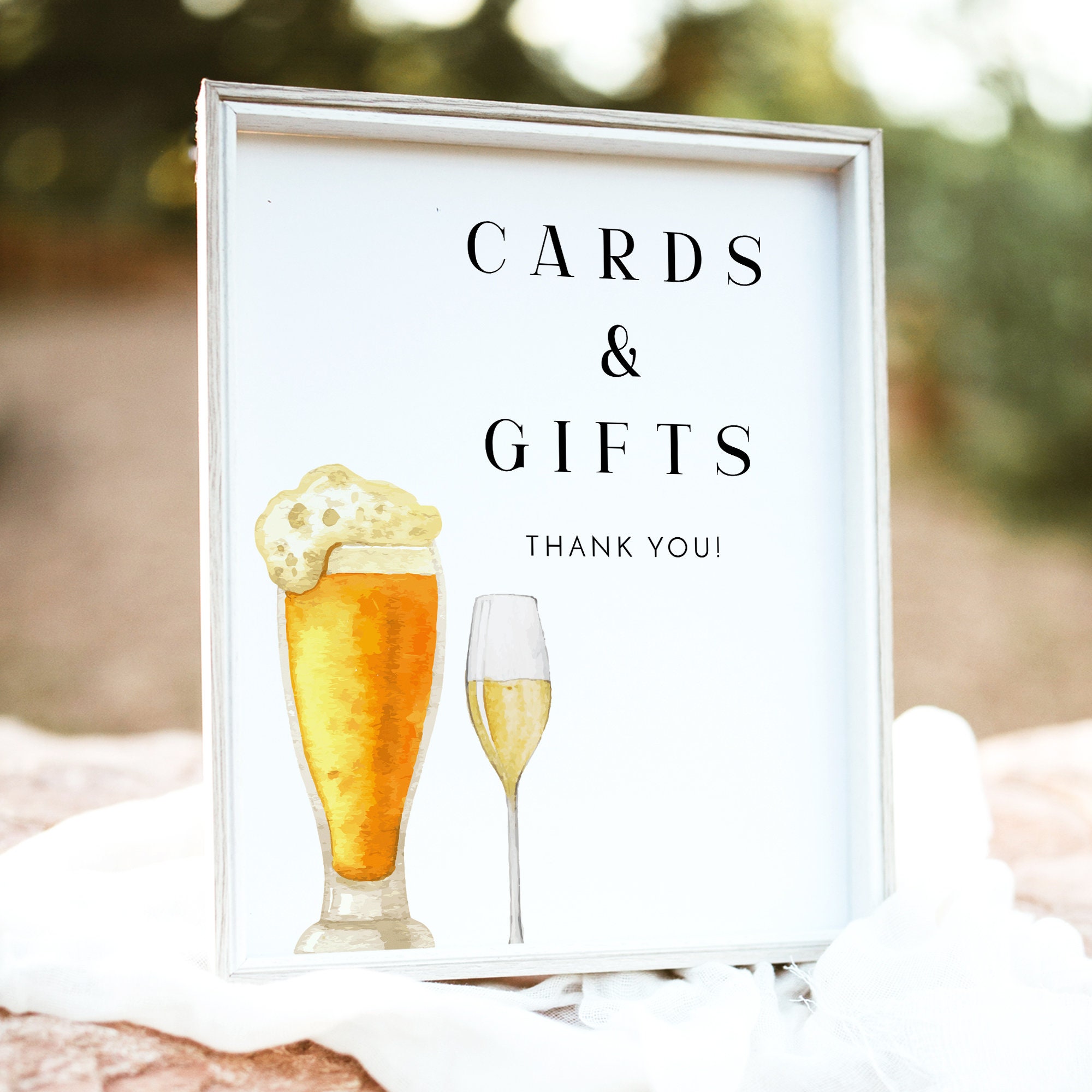 CHARLIE PRINTED + SHIPPED Cards and Gifts Sign, 8x10" Card Table Sign ...