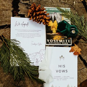 JENNA Forest Wedding Vow Book Template, Pine Tree Wedding Vows ...