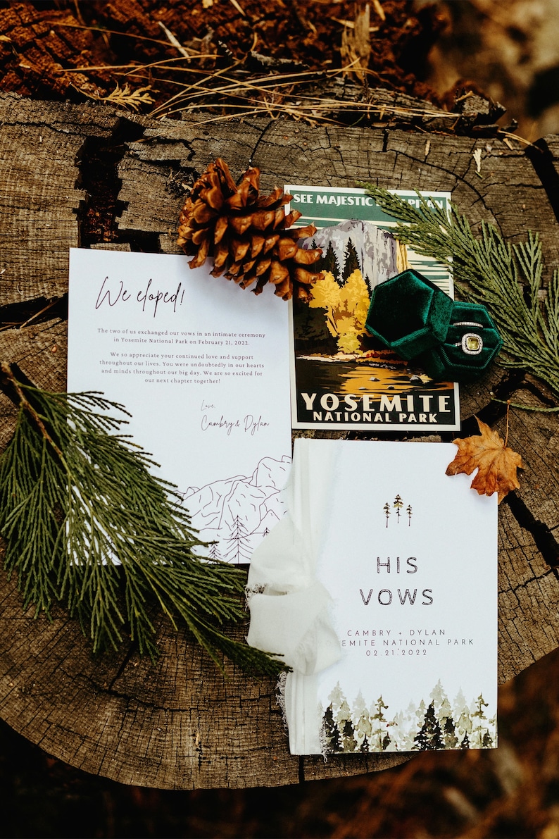 JENNA Forest Wedding Vow Book Template Pine Tree Wedding - Etsy