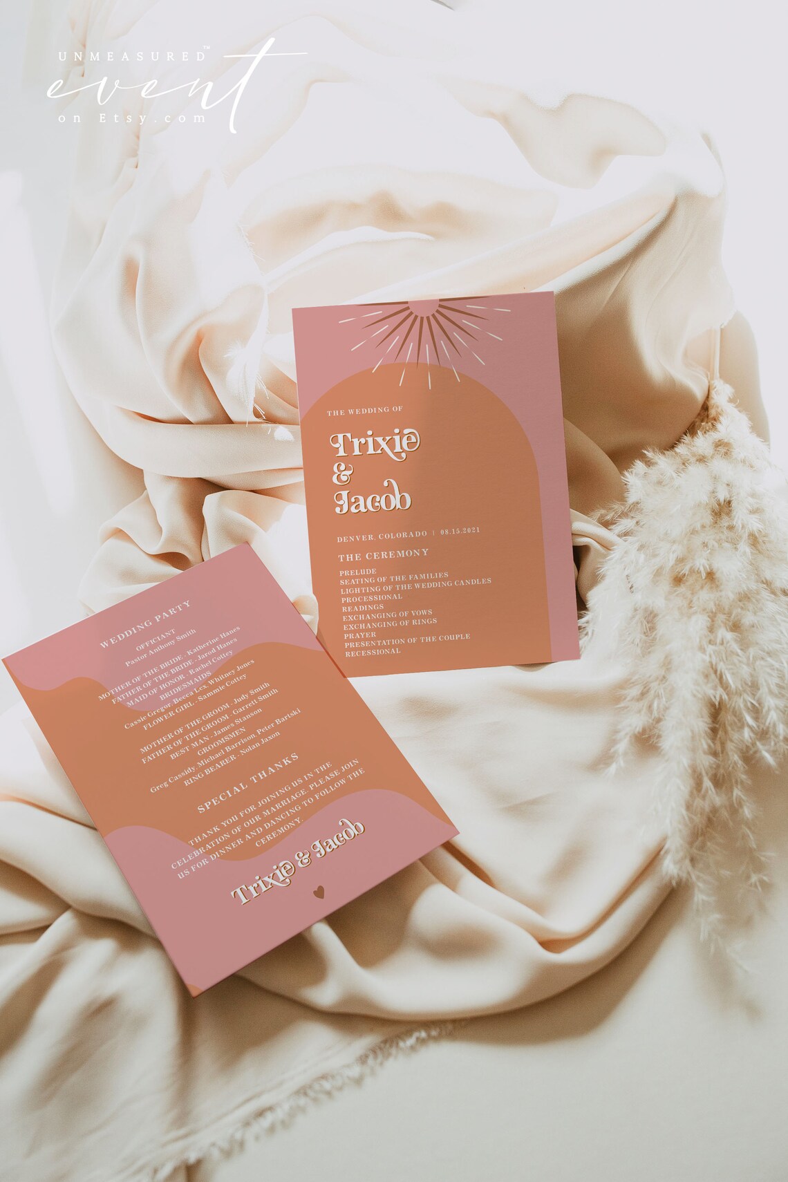 70's Wedding Program Template, Retro Wedding Program, Hippie Wedding ...