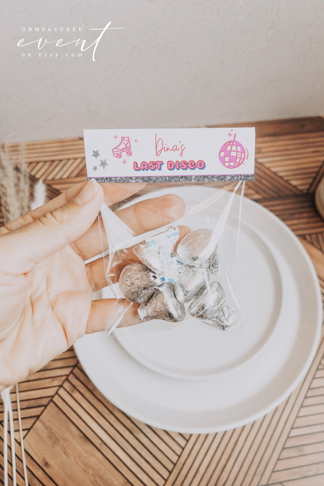 DINA Treat Bag Topper Template, Last Disco Bachelorette Bag Tag Instant ...