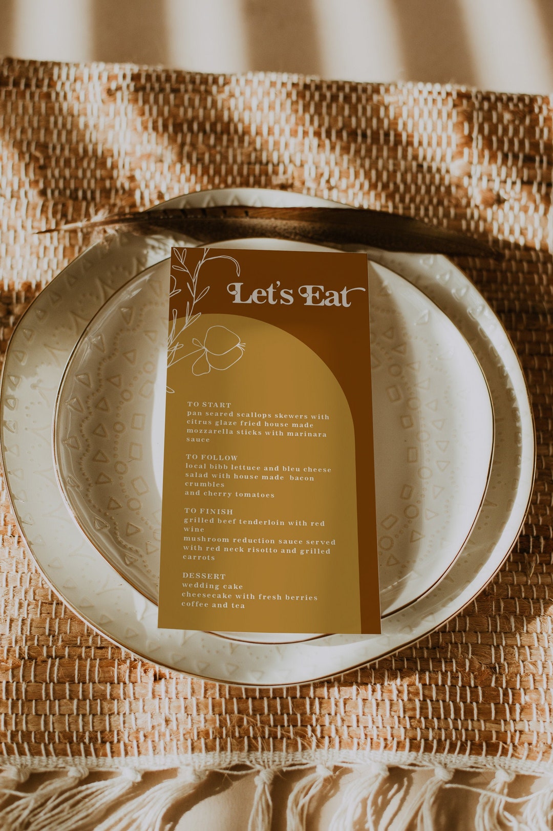 FARRAH 70's Wedding Menu Template, 70's Inspired Menu Card, Groovy ...