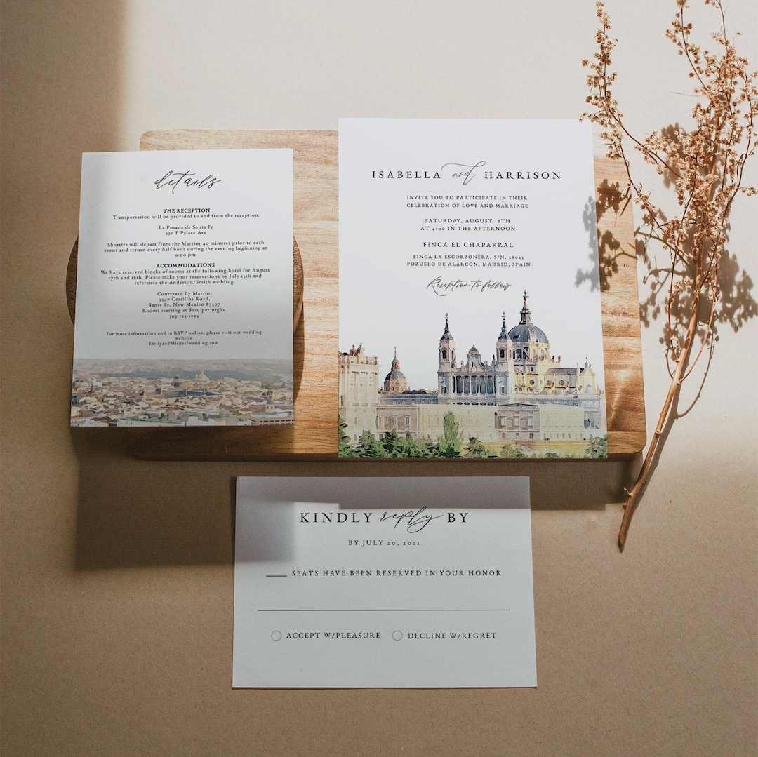 Wedding Invitation Suite Templates, Spain Wedding Invitation Set ...
