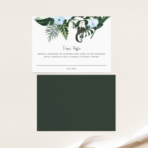 AMARA Boy Safari Baby Shower Diaper Raffle Card Template, Jungle Baby ...