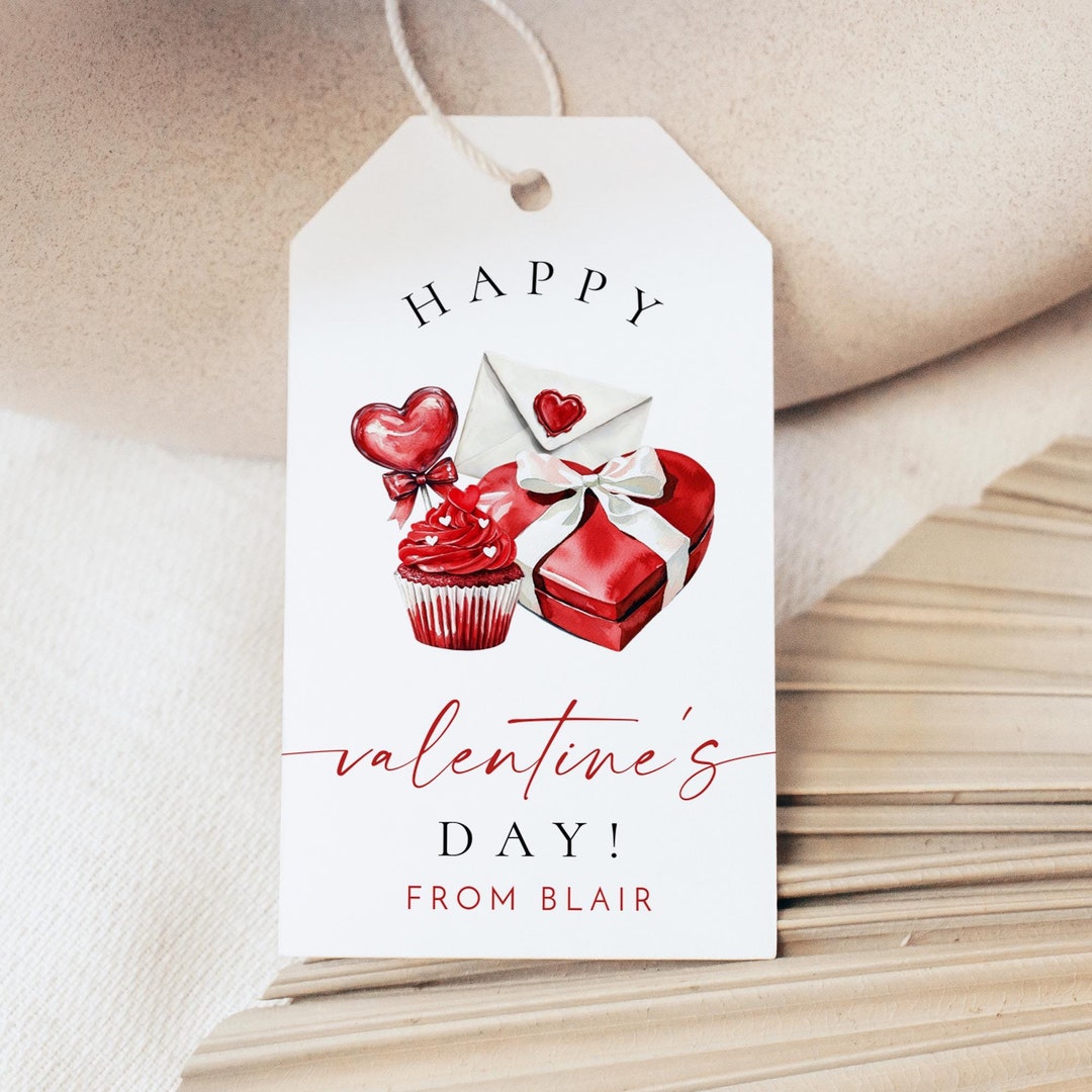 BLAIR PRINTED + SHIPPED Valentines Day Tags, Cute Chocolate Cupcake ...
